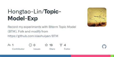 Github Hongtao Lintopic Model Exp Record My Experiments With Biterm Topic Model Btm Folk