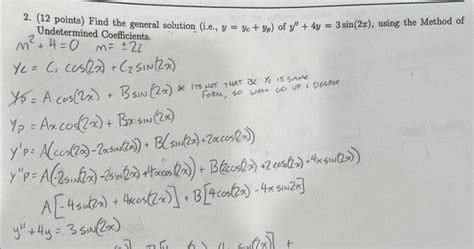 Solved 2 12 Points Find The General Solution Ie