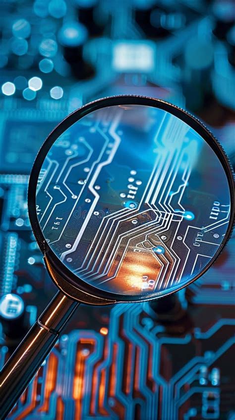 Magnifying Glass Highlights Computer Security System Essential For Cybersecurity Stock