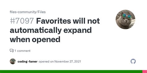 Favorites Will Not Automatically Expand When Opened · Issue 7097 · Files Communityfiles · Github