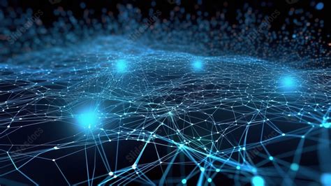 Digital Data Network And Web On Black With A Network Of Connections Powerpoint Background For