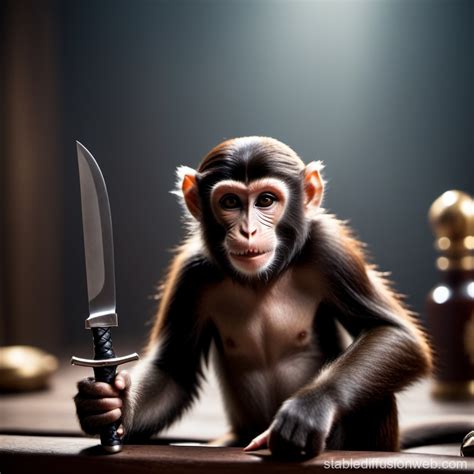 Knife Wielding Nightmarish Murder Monkey Stable Diffusion Online