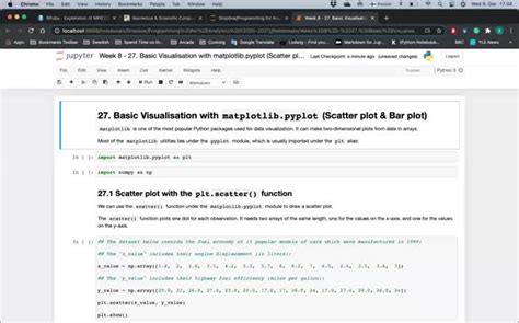 27 Basic Visualisation With Matplotlibpyplot Scatter Plot And Bar Plot