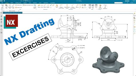 siemens nx drafting 13 create 2d drawing from 3d model practice