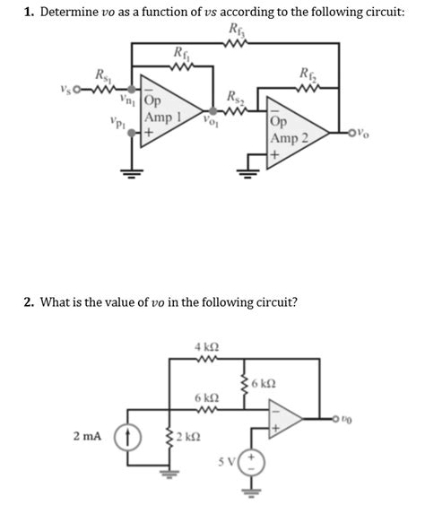 Solved Determine Vo As A Function Of Vs According To The Chegg Com
