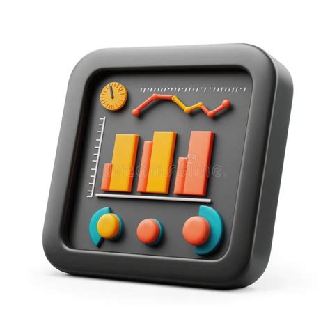 3d Render Of Colorful Data Dashboard Interface Stock Illustration
