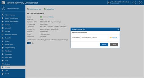 Installing License Veeam Recovery Orchestrator User Guide