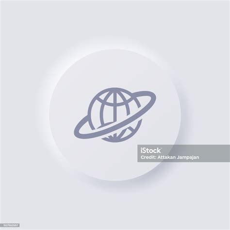 Globe Icon White Neumorphism Soft Ui Design For Web Design Application Ui And More Button Vector