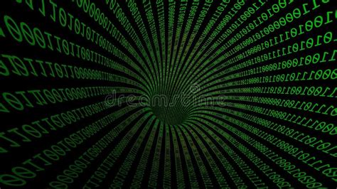 Driving Through Binary Data Tunnel Stock Illustration Illustration Of