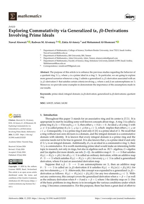 Pdf Exploring Commutativity Via Generalized α β Derivations