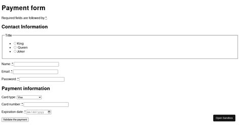 MDN How To Structure An HTML Form Codesandbox