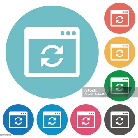 Application Syncronize Flat Round Icons Stock Illustration Download Image Now Applying Blue