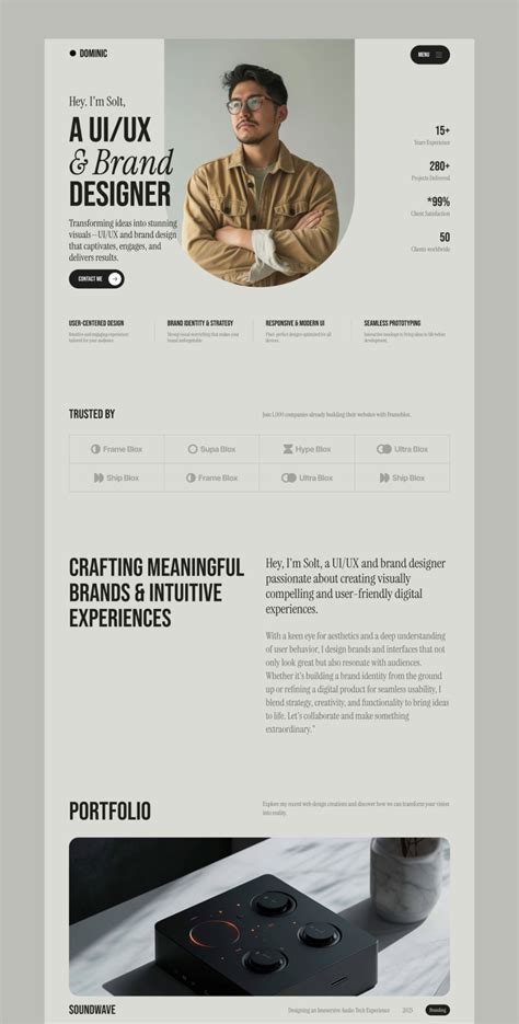 Modern Responsive Ready Made Portfolio Website Template For Framer In