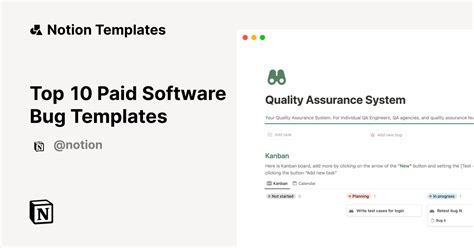 Top 10 Paid Software Bug Templates Notion Template Marketplace
