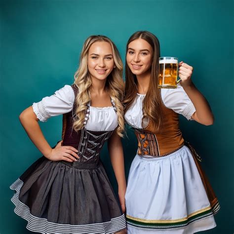 Gorgeous Oktoberfest Maids With Beer Premium Ai Generated Image