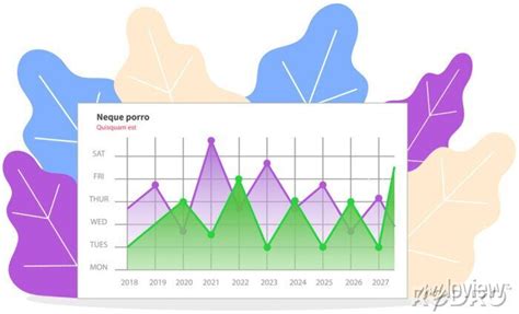 Infographic Chart Vector Template Annual Statistics Curve Graph • Wall Stickers Colours