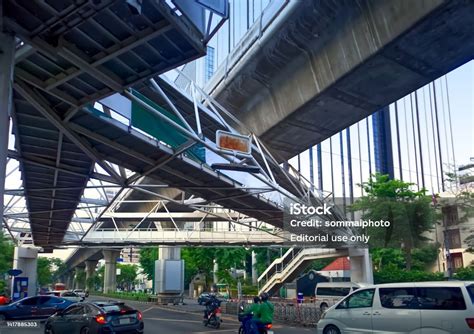 Triangular Pedestrian Overpass At The Mouth Of Soi Aree Intersection
