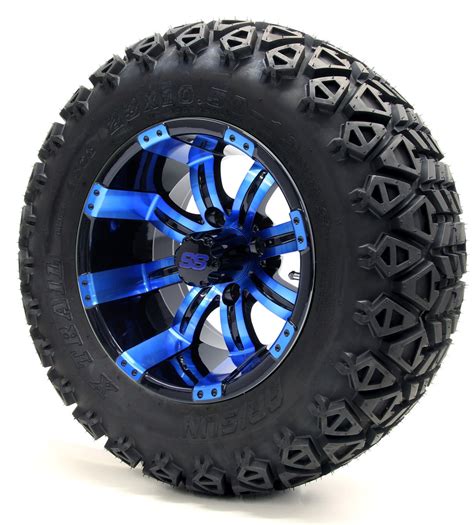 12 Gtw Tempest Ss Blueblack Wheels X Trail Golf Cart Tires Combo