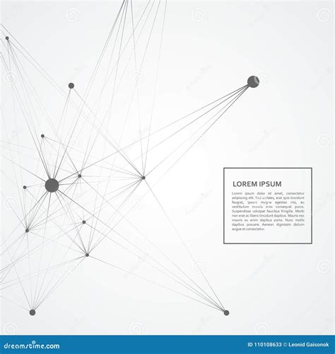 Connect Polygonal Network Background Lines And Dots Science Pattern Stock Vector Illustration