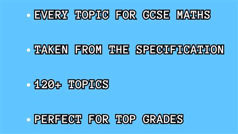 Gcse Maths Checklist Complete List Etsy Uk