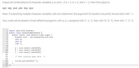 Solved Output All Combinations Of Character Variables A B