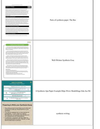 Writing Synthesis Essay PDF