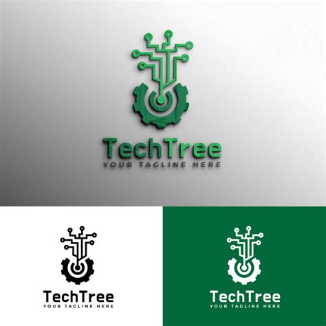 Engineering Tech Tree Gear Logo Design Template MasterBundles