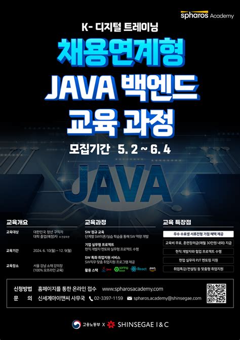 채용연계 신세계아이앤씨 Java 백엔드 교육 과정~64 요즘것들