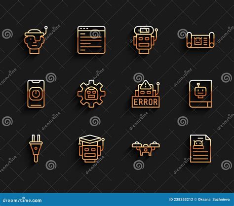 Set Line Electric Plug Robot Smart Glasses Drone Technical Specification User Manual And