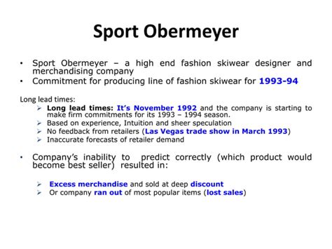 Case Study Sport Obermeyer Pptx