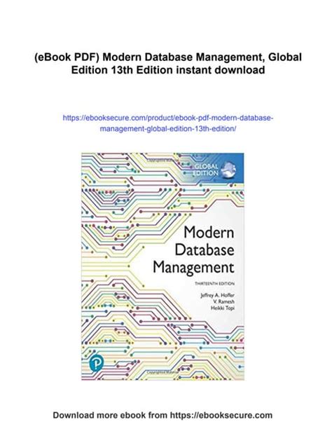 Ebook Pdf Modern Database Management Global Edition 13th Edition Pdf