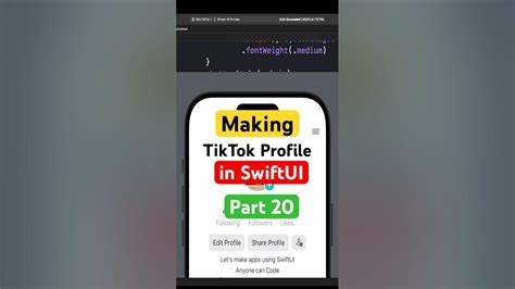 Making Tiktok Profile In Swiftui Part 20 Swiftui Youtube
