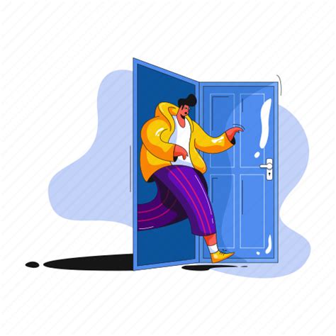Accounts Log Out Privacy Leave Exit Man Illustration Download On Iconfinder