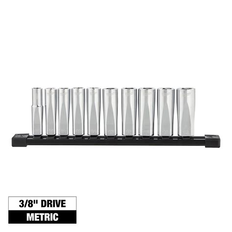 Milwaukee 3 8in Drive Deep Socket Set 10 Pc Metric Model 48 22 9505 Northern Tool