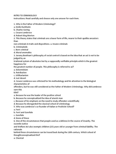 Intro To Criminology Pdf Criminology Hypothesis