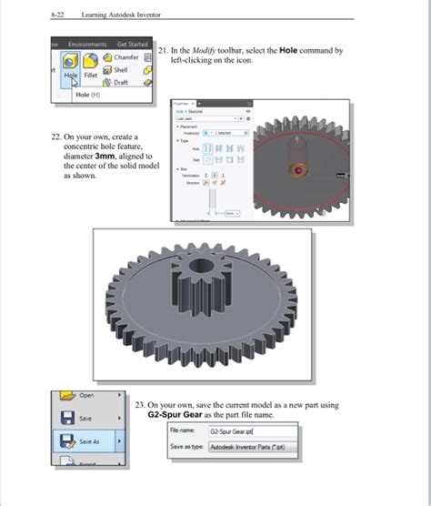 8 10 Learning Autodesk Inventor The Inventor Spur Chegg Com