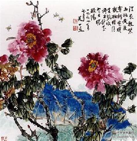王天一 花鸟 大中华书画网