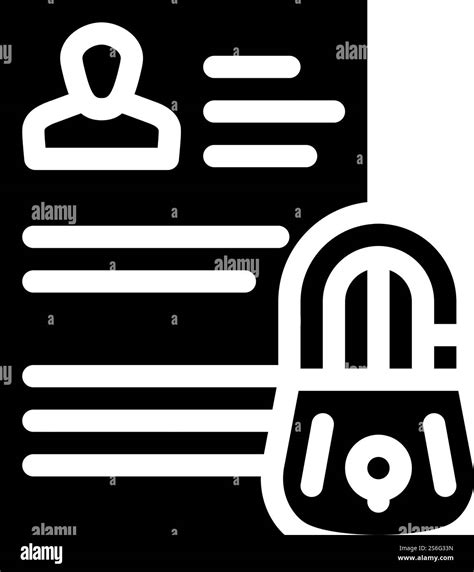 Personal Data Protection Glyph Icon Vector Personal Data Protection