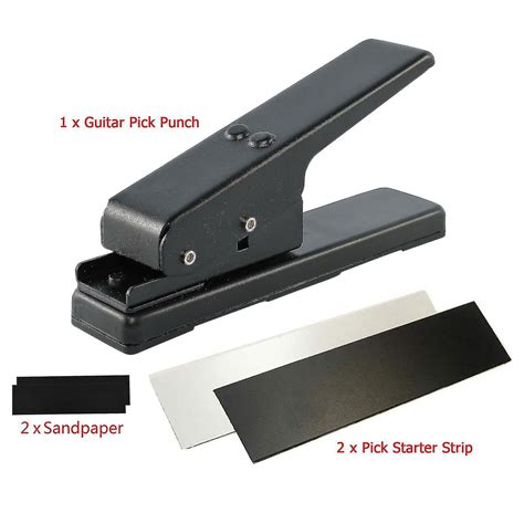 Guitar Pick Punch Set With 2 Pick Strips 2 Sandpaper Easy To Use Diy