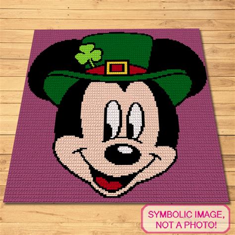 Mickey Mouse Afghan Crochet Pattern Vtg La Disney Mickey Mouse Afghan