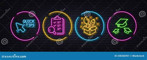 Inspect Quick Tips And Creativity Minimal Line Icons For Web Application Printing Neon Laser