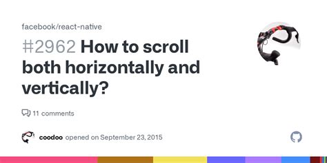 How To Scroll Both Horizontally And Vertically · Issue 2962
