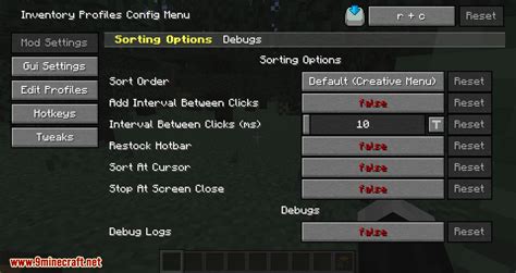 Inventory Profiles Mod 1 19 2 1 18 2 Inventory Sorting Tweaks Mc Mod Net