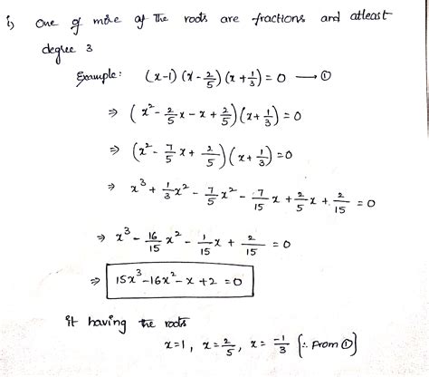Solved Example Of A Polynomial Of Degree At Least Where One Or More Of The Roots Are
