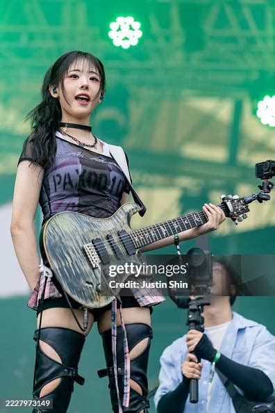 Hina Of South Korean Girl Band Qwer Performs During The Incheon News