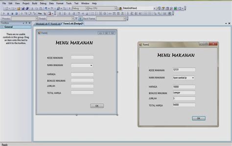 Contoh Visual Bassic Menu Makanan Sharing