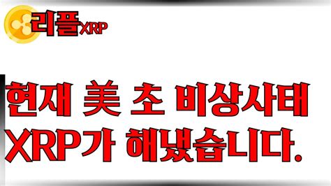 🔴live 리플 현재 미국 초 비상사태 발생 Xrp가 결국 해냈습니다 리플코인 리플코인전망 Youtube