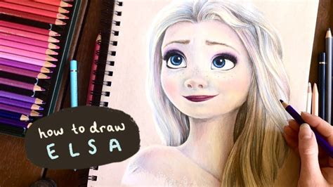 HOW TO DRAW ELSA FROM FROZEN With Coloured Pencils