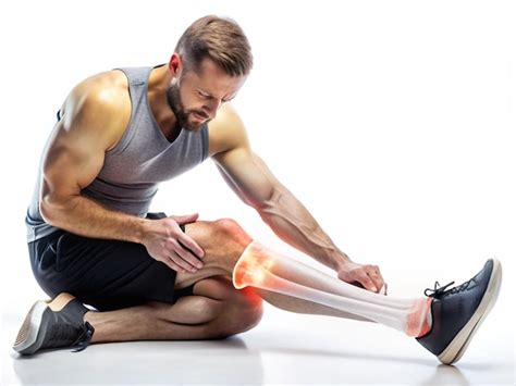 Digital Bone On The Human Man Suffering Injury Caused By Training