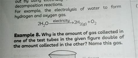 Decomposition Reactions For Example The Electrolysis Of Water To Form H